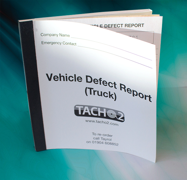 30 page Triplicate Truck Defect Book | Tachograph Supplies